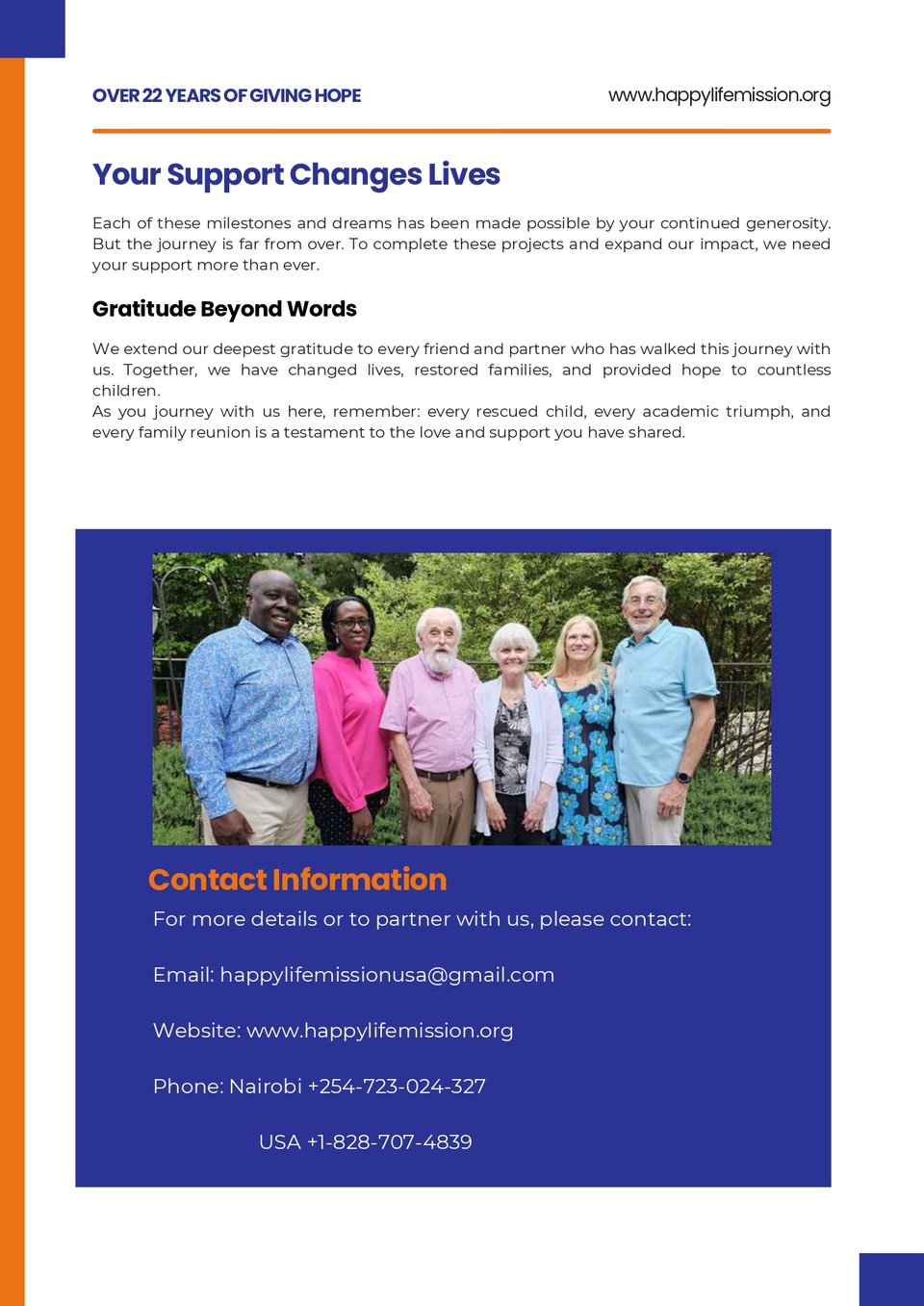 The Happy Life Mission - Over 22 Years of Giving Hope • Buttondown